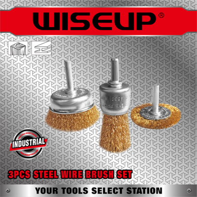 3PCS STEEL WIRE BRUSH SET - Wiseup tools
